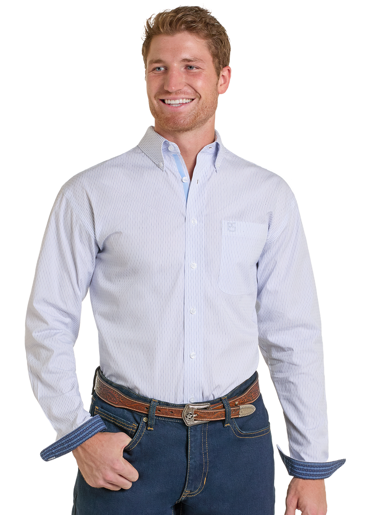 Men's Rough Stock Dobby Long Sleeve Button Shirt | Panhandle Slim