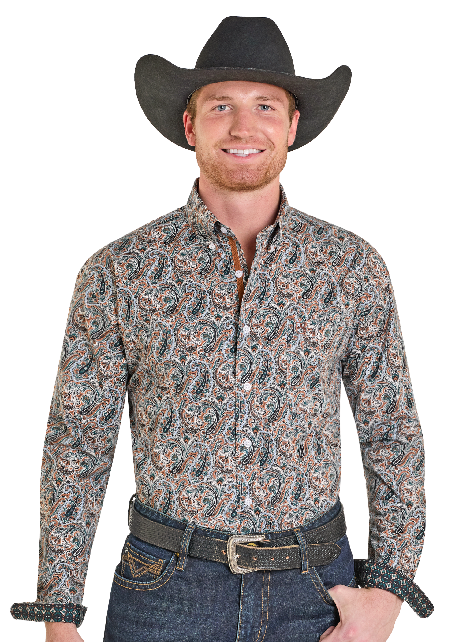 Men's Rough Stock Bold Paisley Long Sleeve Button Shirt | Panhandle Slim