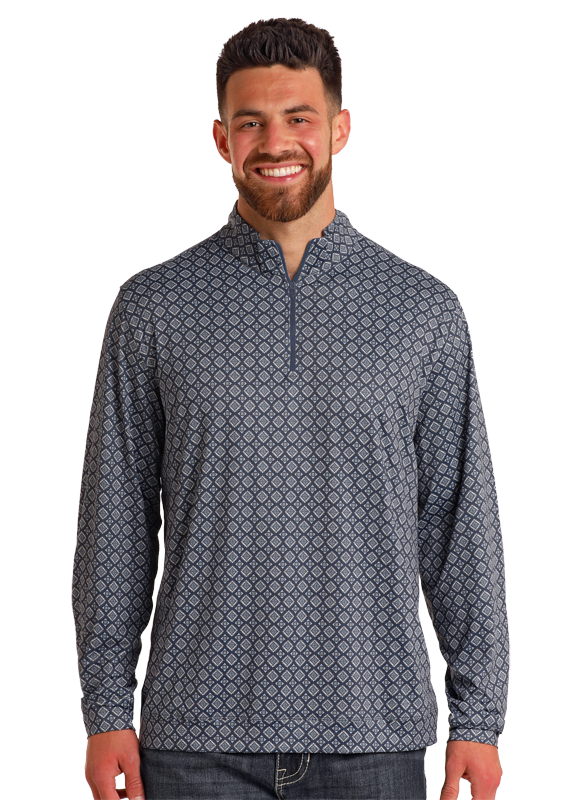 Men's Medallion Print Performance Pullover | Panhandle Slim